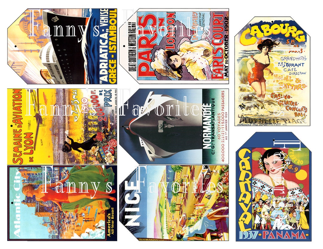 Instant Download Vintage Travel Vacation Gift Tags - Etsy