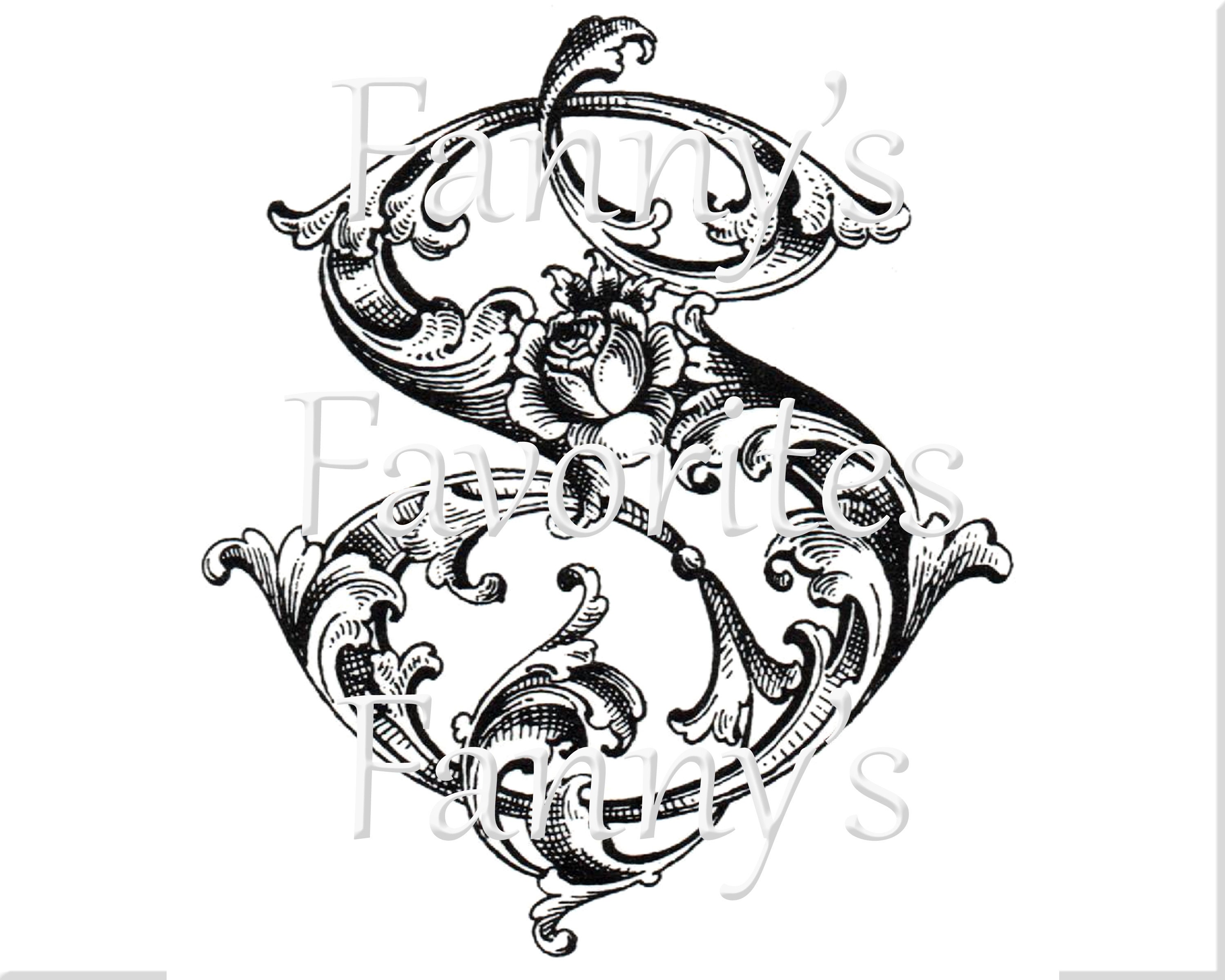 Vintage Letter S Monograms: Graphic Design Initials (instant Download ...