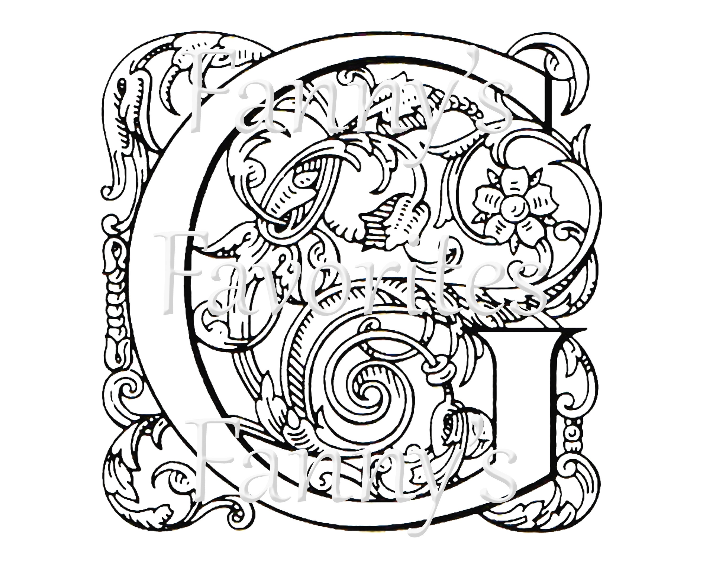 Vintage Letter G Monograms: Graphic Design Elements (instant Download ...