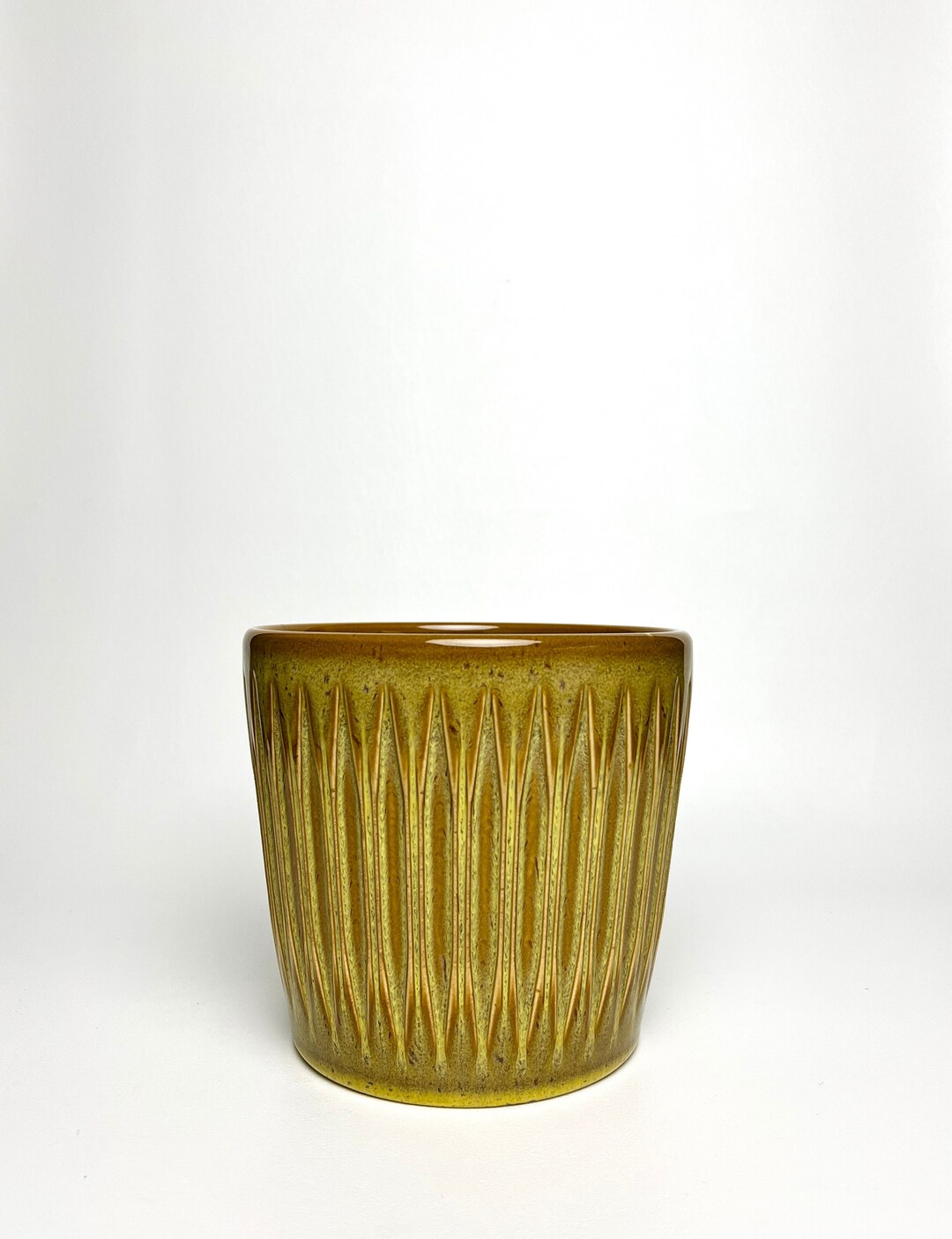 Yellow Glazed Ceramic Planter - Etsy