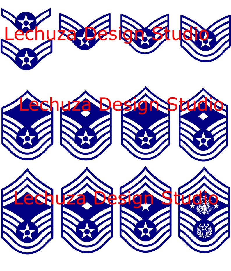 Air Force Enlisted Rank Stripes SVG Cutting Design Files you Get 5 File ...