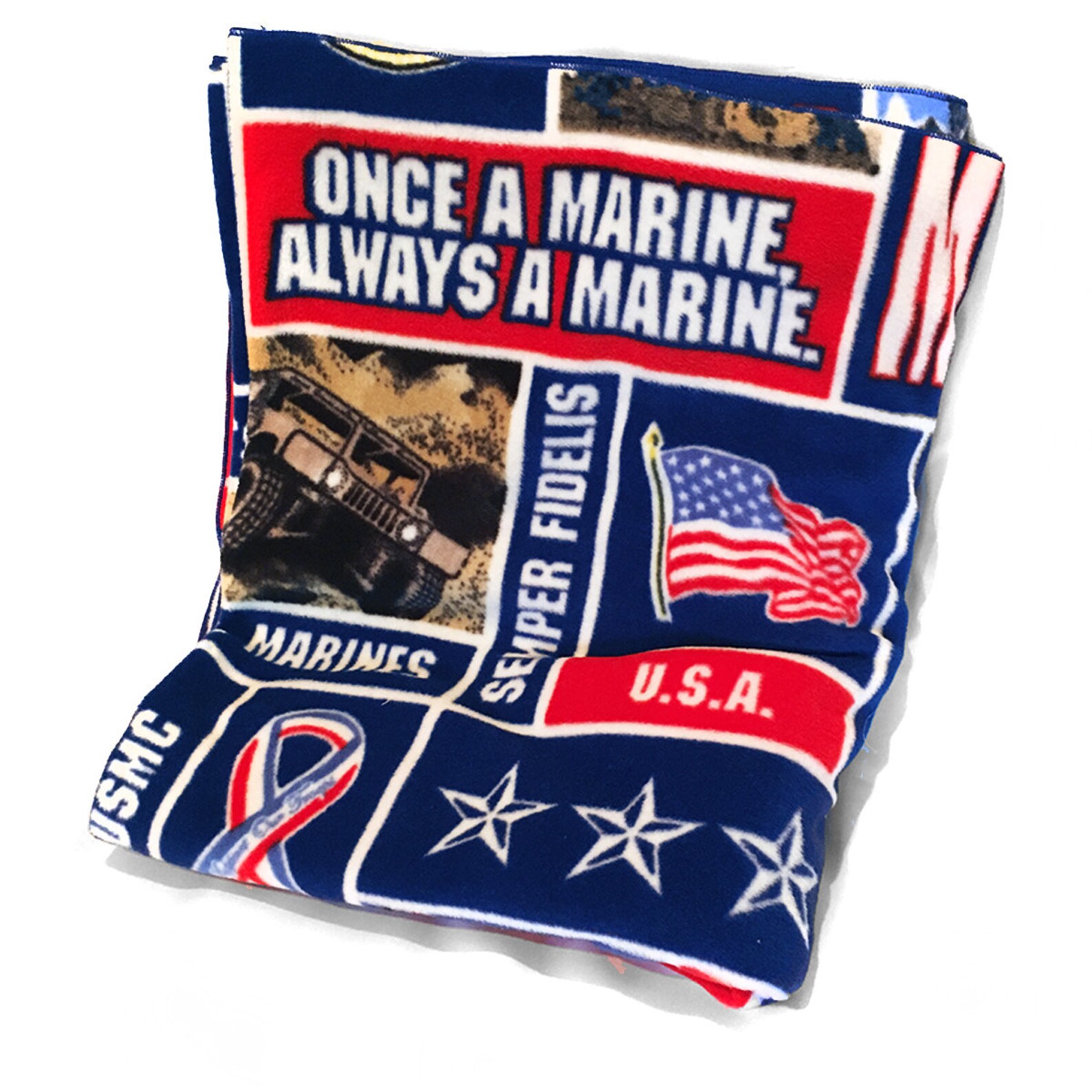 Lovemyfabric Fleece Printed United States Marine Corps Print Blanket ...