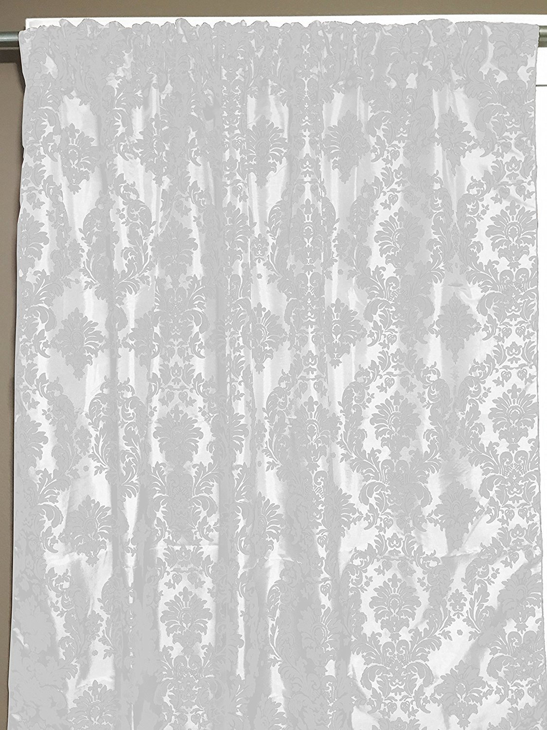 Lovemyfabric Taffeta Flocking Damask Print Window Curtain | Etsy