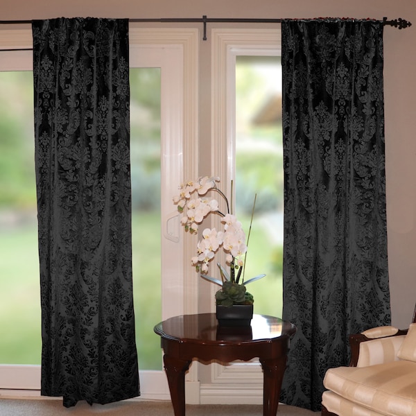 Damask Curtain - Etsy