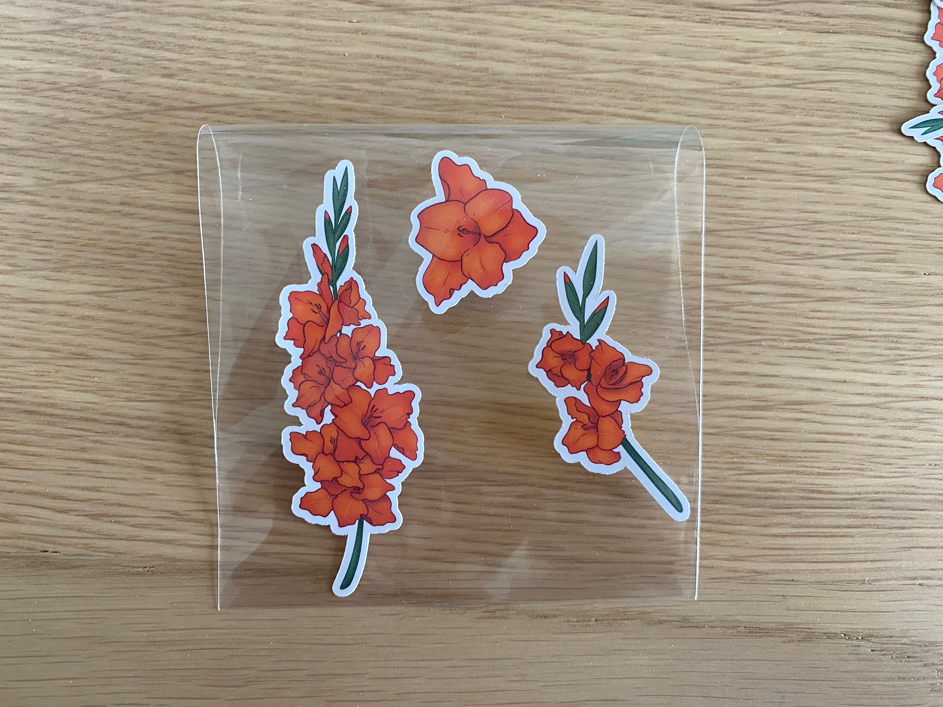 August Birth Flower Sticker Gladiolus Laptop Decal Nature Core Floral ...