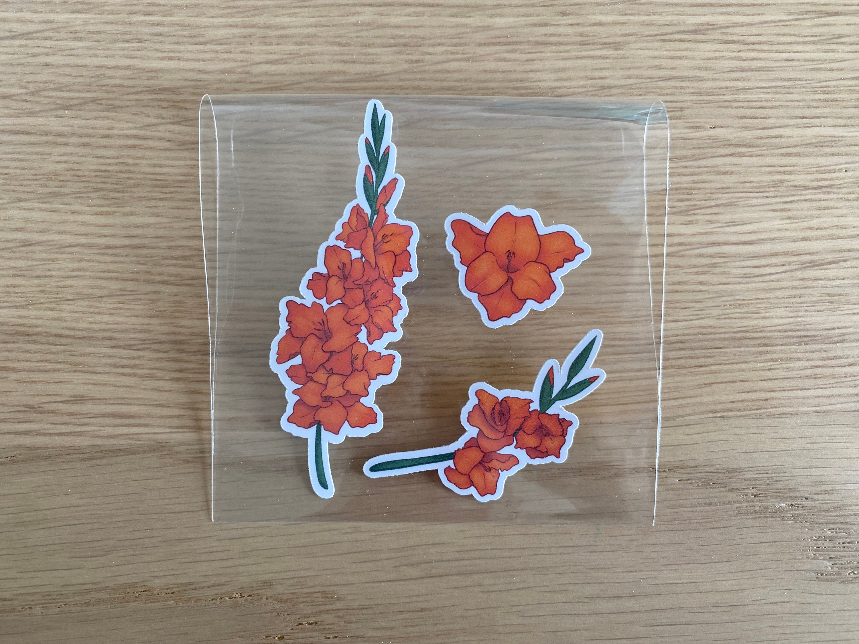 August Birth Flower Sticker Gladiolus Laptop Decal Nature Core Floral ...
