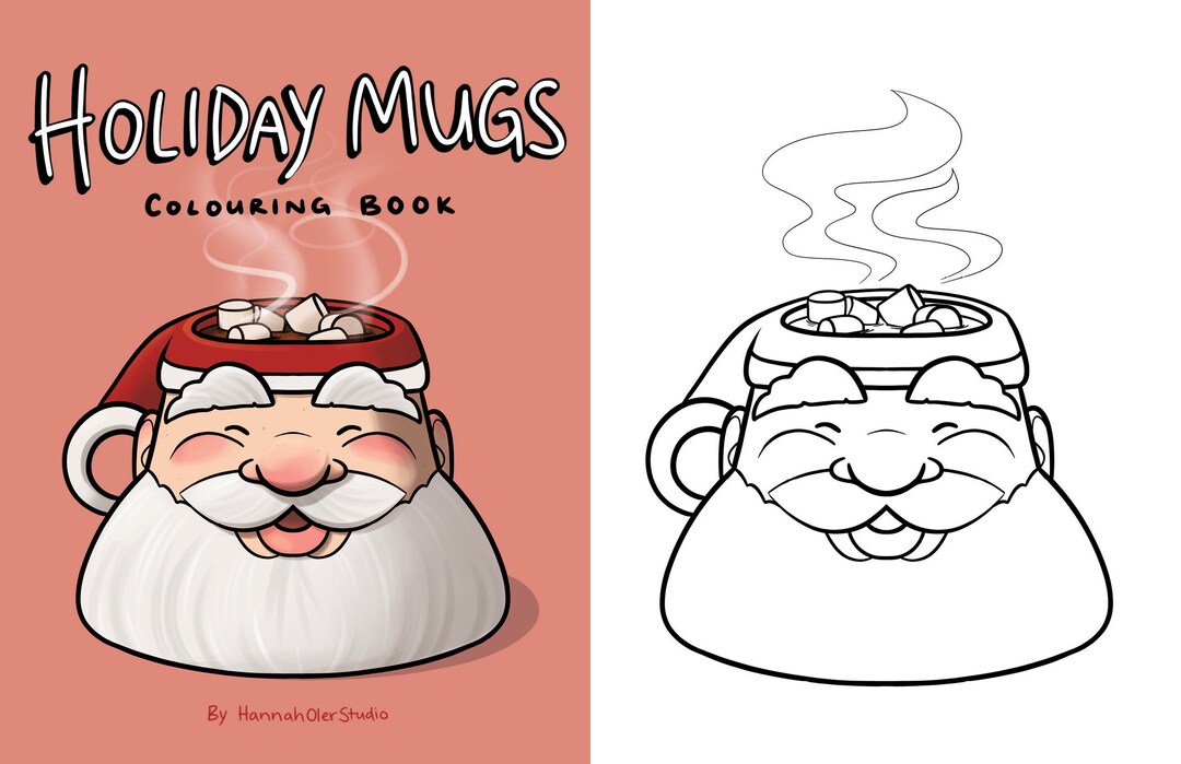 Christmas Holiday Colouring Book Digital Download, Holiday Mugs ...