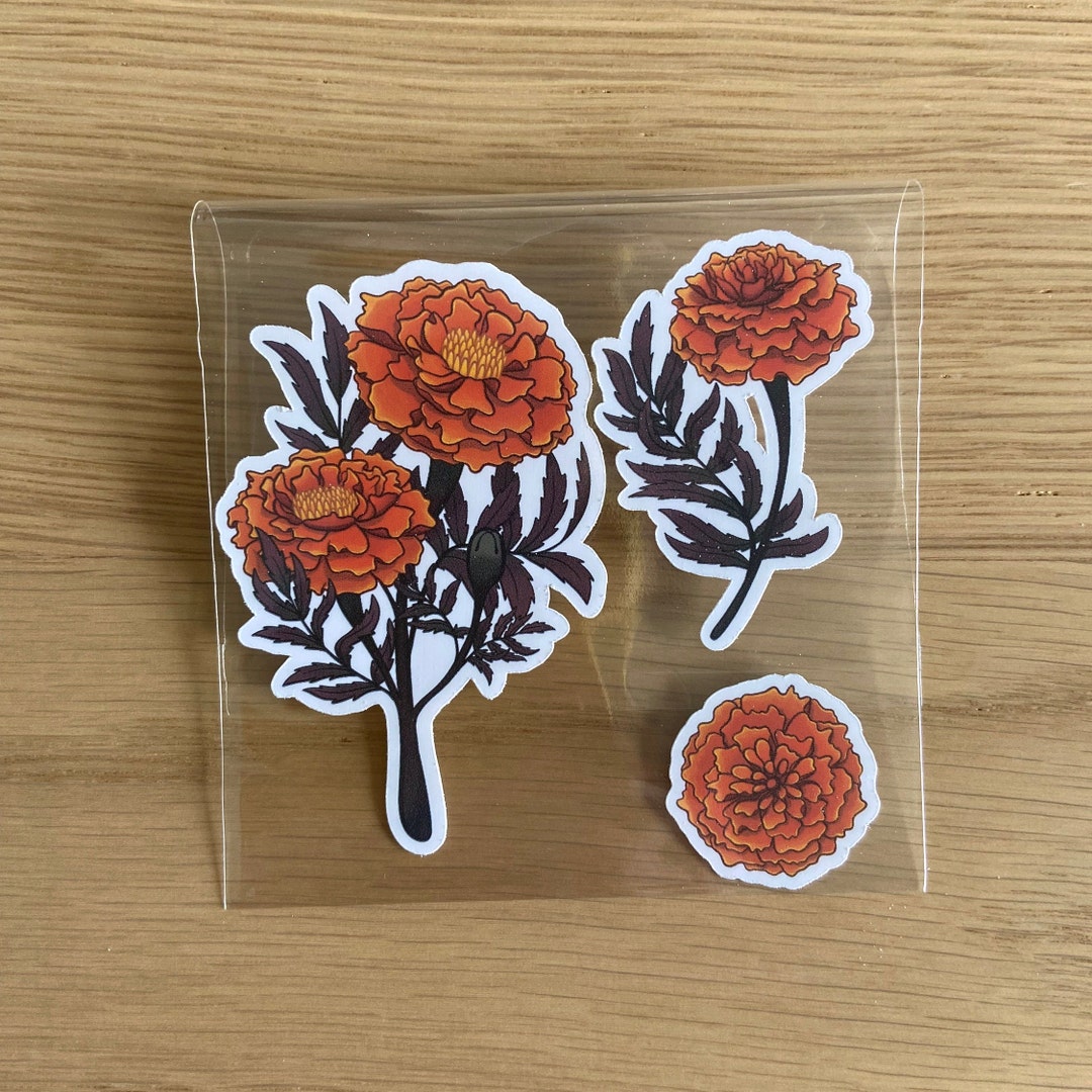 October Marigold Birth Flower Sticker Pack - Etsy