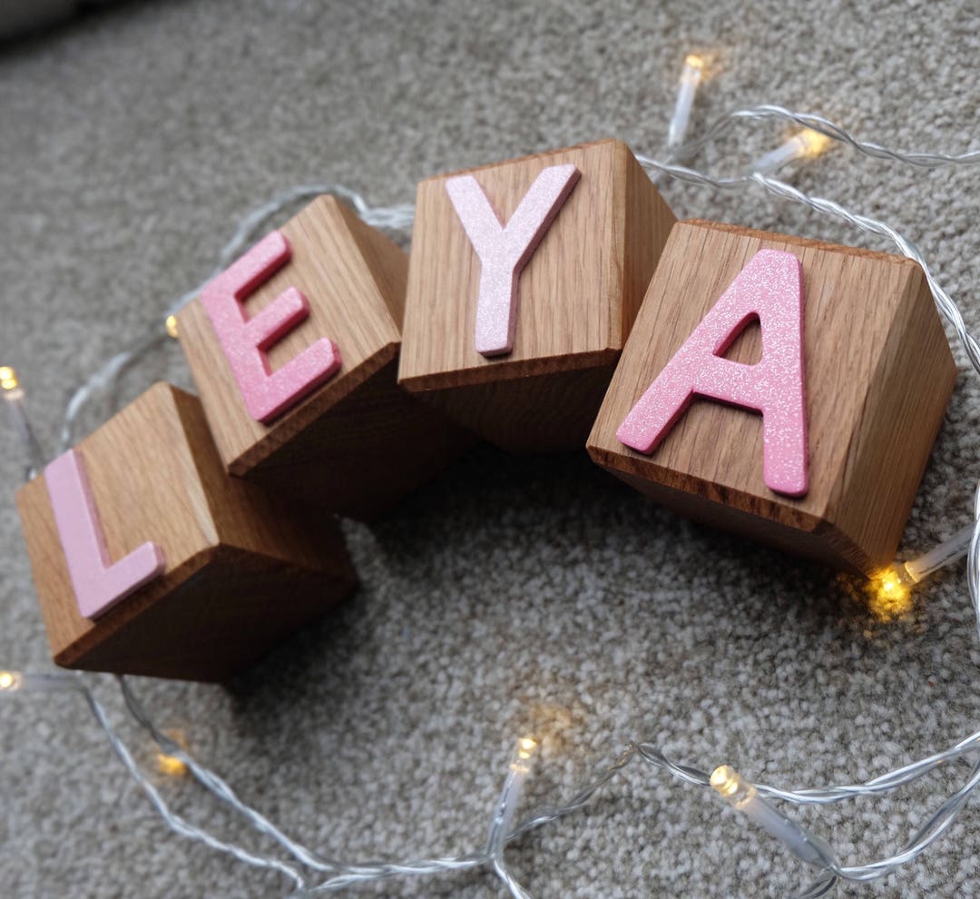 Handmade Personalized Wooden Alphabet Name Blocks for Toddlers and ...