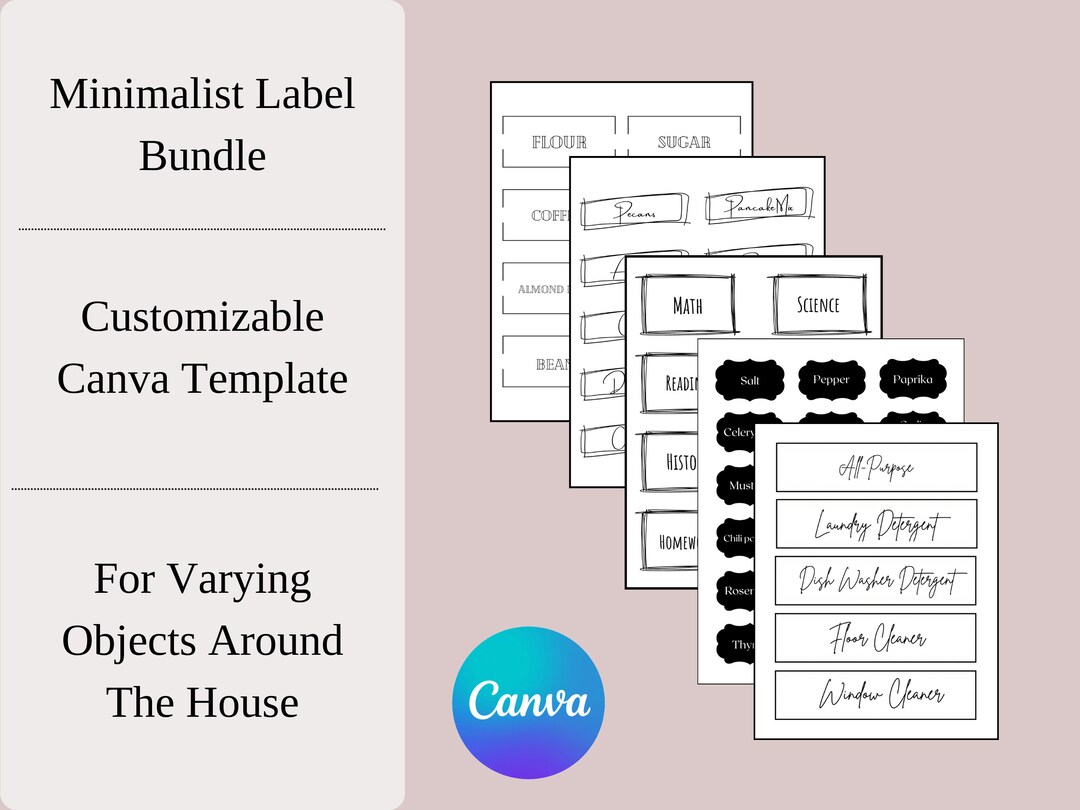 Editable Label Bundle; Minimal Labels; Storage Labels; Printable Labels ...
