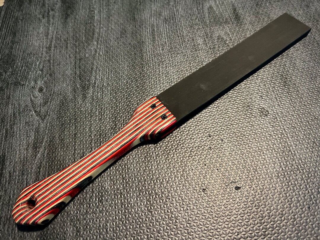 Rubber Strap - Red Grey & White Spectraply Wood Handle - Spanking ...