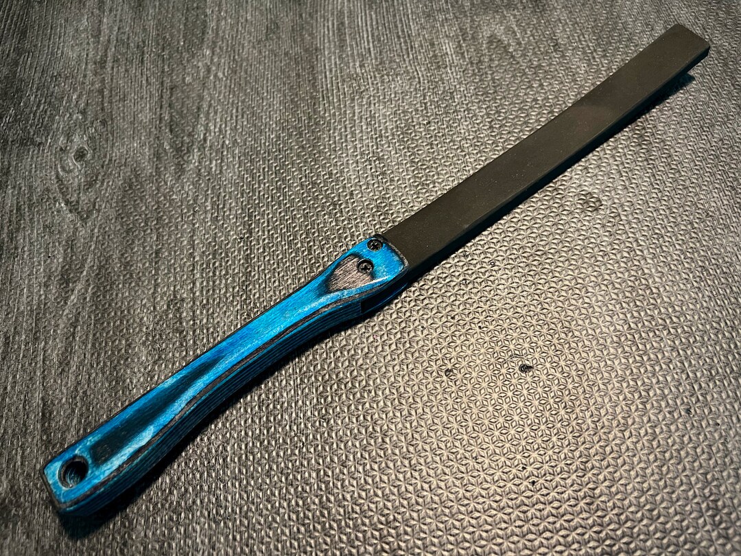 Rubber Strap Light Blue & Gray Spectraply Wood Handle Spanking Paddle ...