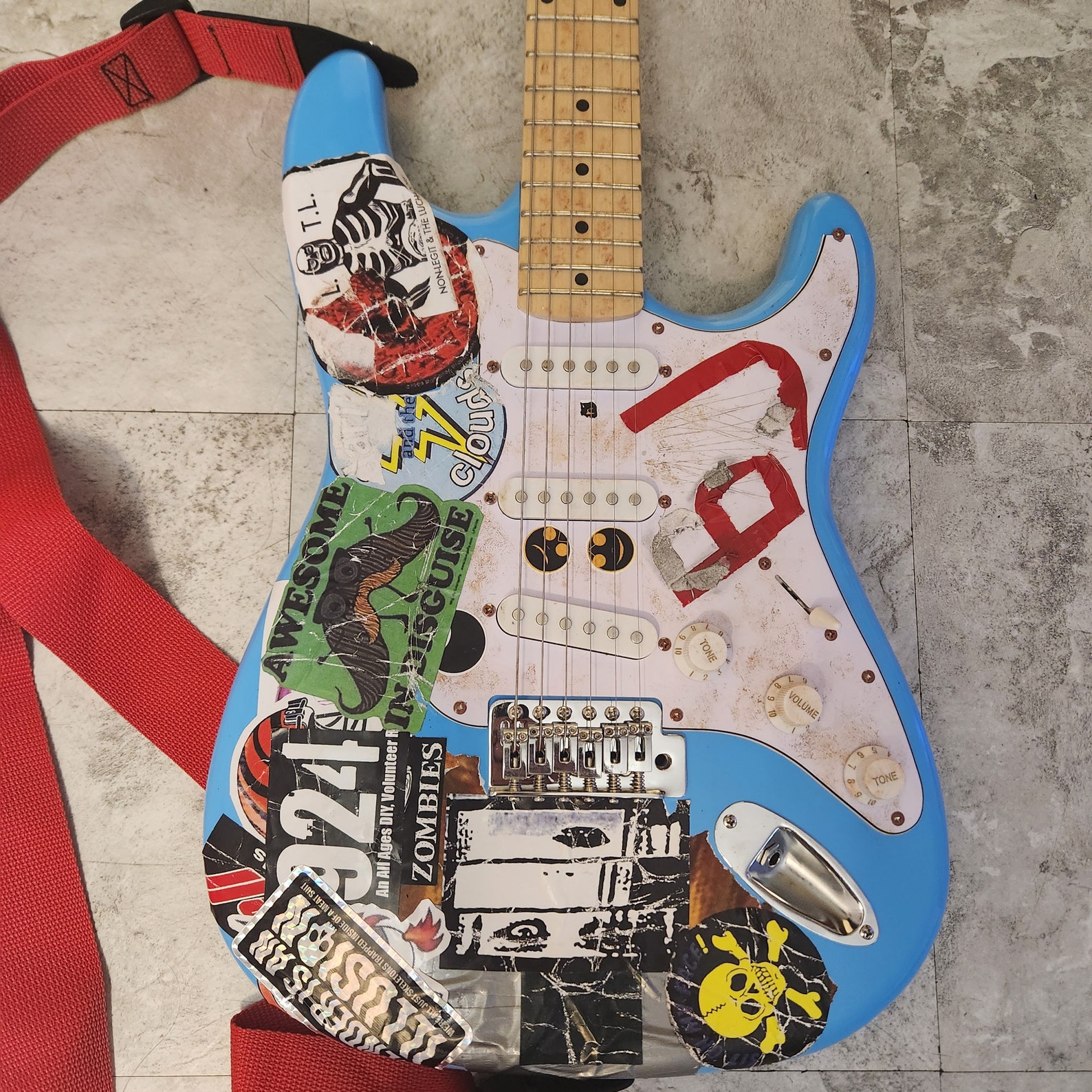 2023 BJ Guitars Billie Joe Armstrong Billie Joe Green Day Blue Guitar ...