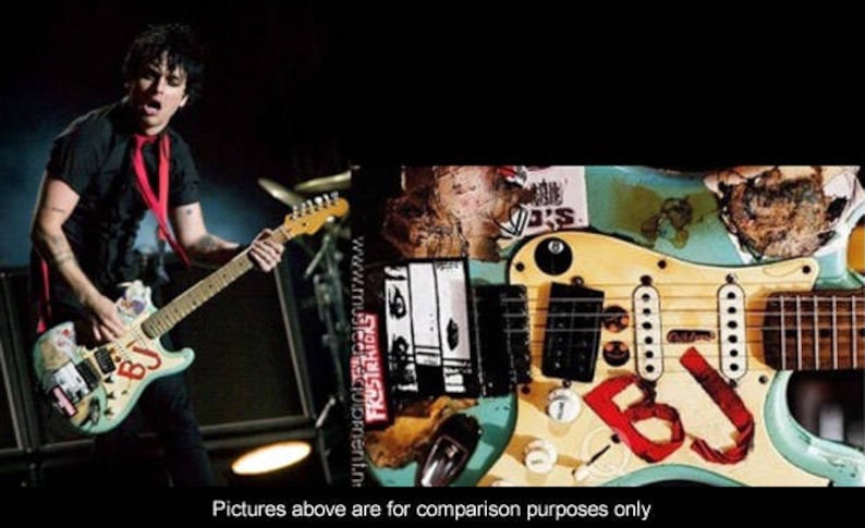 BLUE in a Bible BJ Guitars Billie Joe Armstrong Green Day Blue Guitar ...