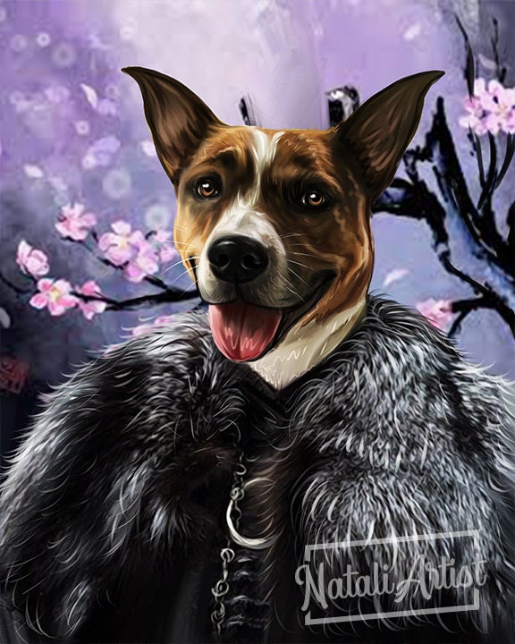 Custom Pet Portraits Using Pet Photo Personalized Digital Dog - Etsy