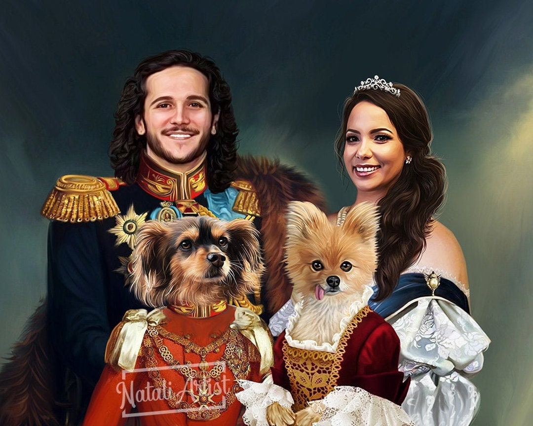 Family Portrait Portrait From Photo Dog Gifts for Owners - Etsy