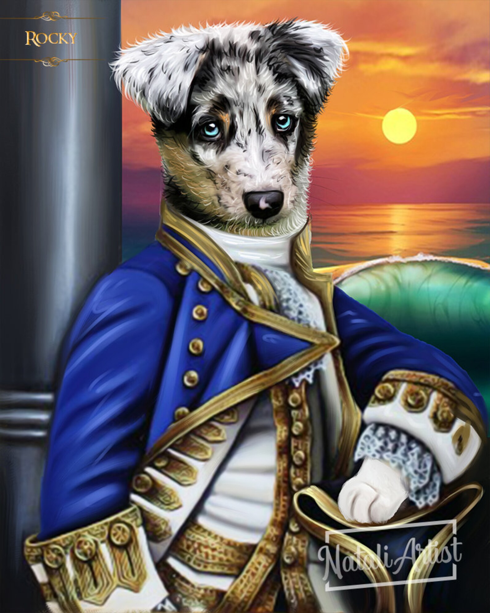 Custom Pet Memorial Portrait Digital Dog Memorial Portrait - Etsy