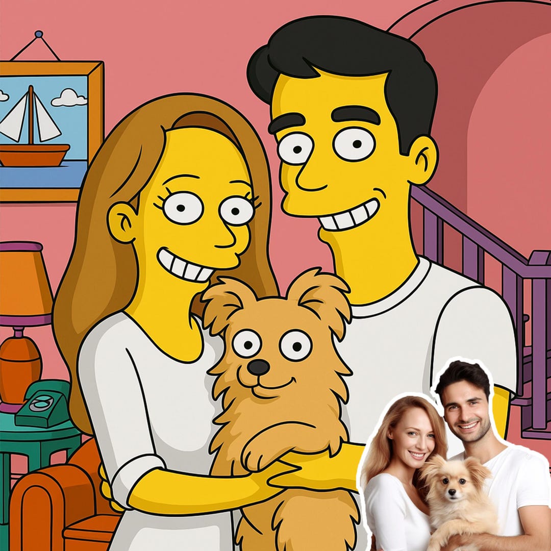 Custom Simpsons Family Portrait , Personalized Simpsons Portrait, Perfect Gift for Simpsons Fans ...