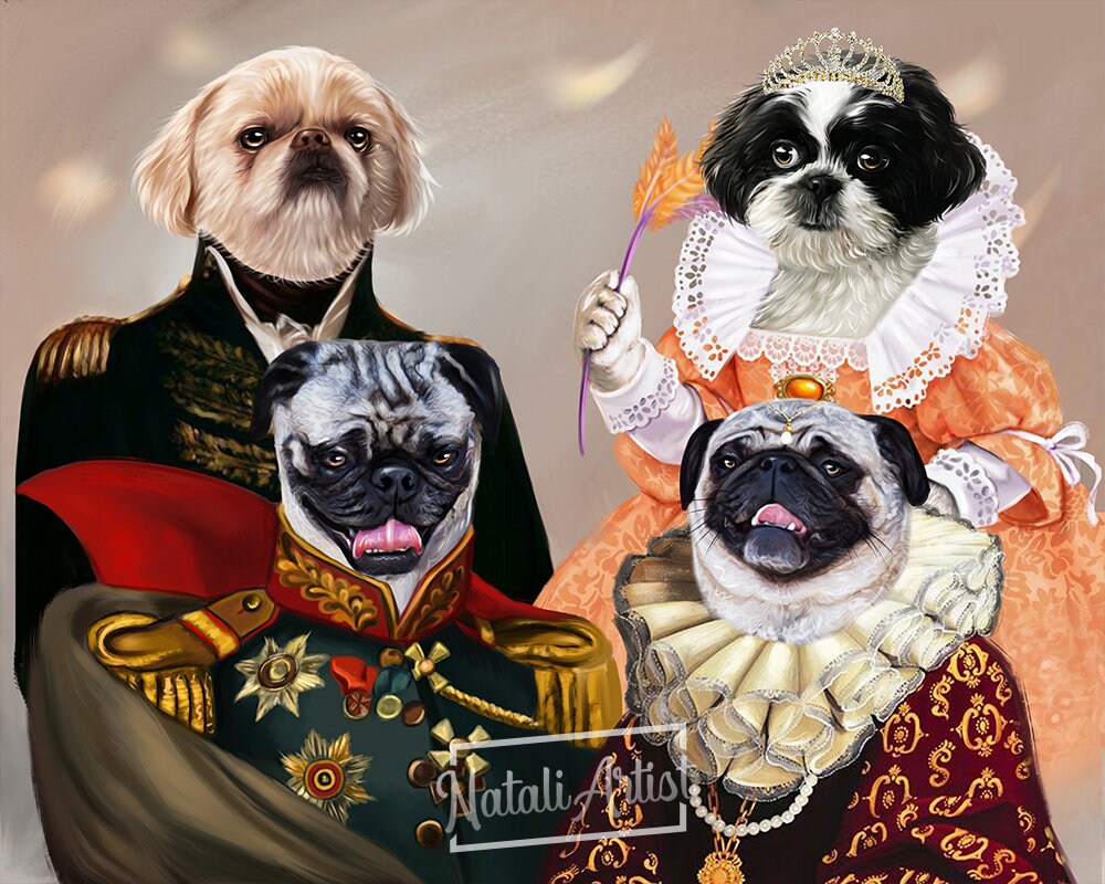 Custom Pet Memorial Portrait Digital Dog Memorial Portrait | Etsy