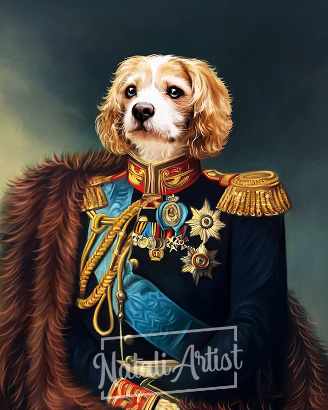 Personalized Pet Portrait Gift | Royal Pet Portrait | Victorian Pet ...