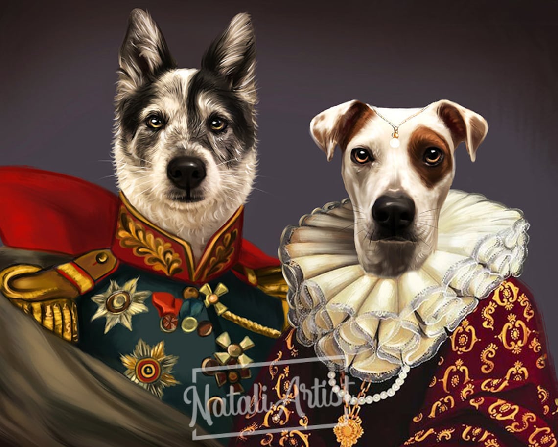 Custom Dog Portrait Personalized Pet Portrait Gift Custom - Etsy