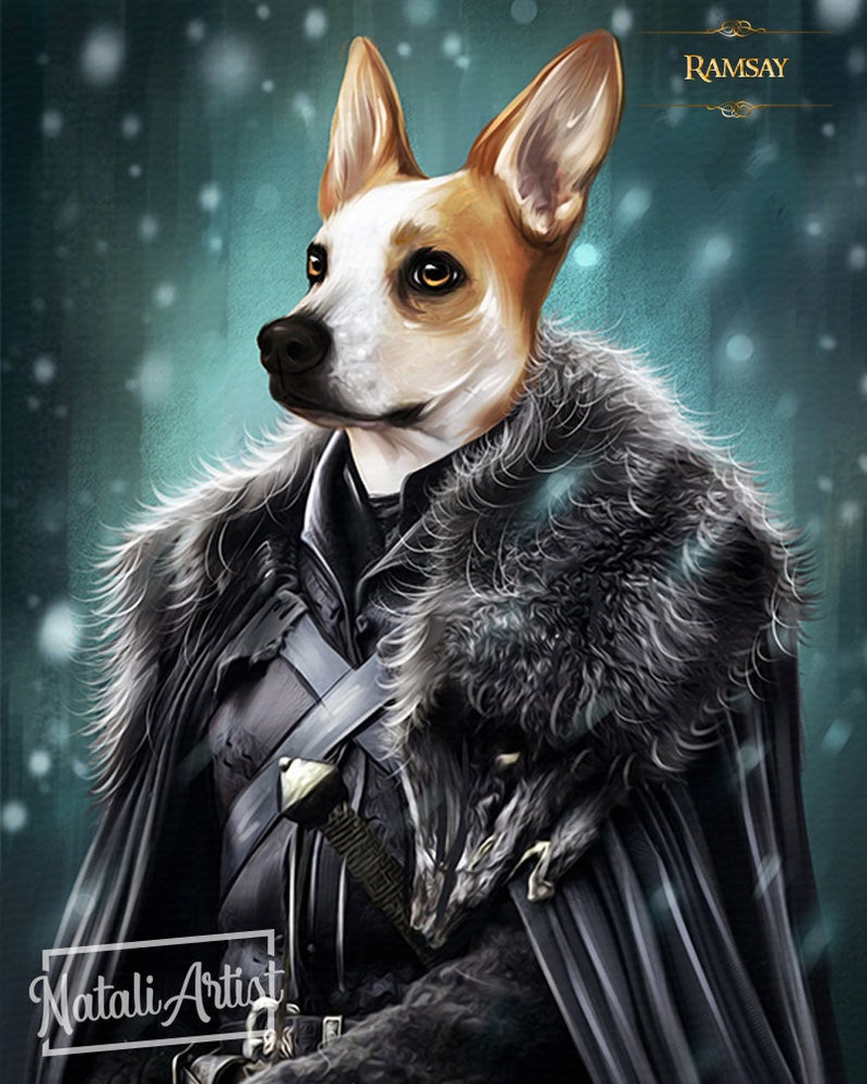 Custom Pet Portraits Using Pet Photo Personalized Digital Dog - Etsy