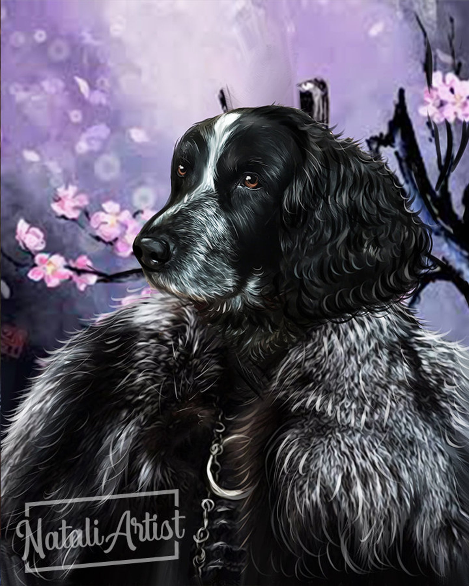 Custom Pet Portraits Using Pet Photo Personalized Digital Dog - Etsy