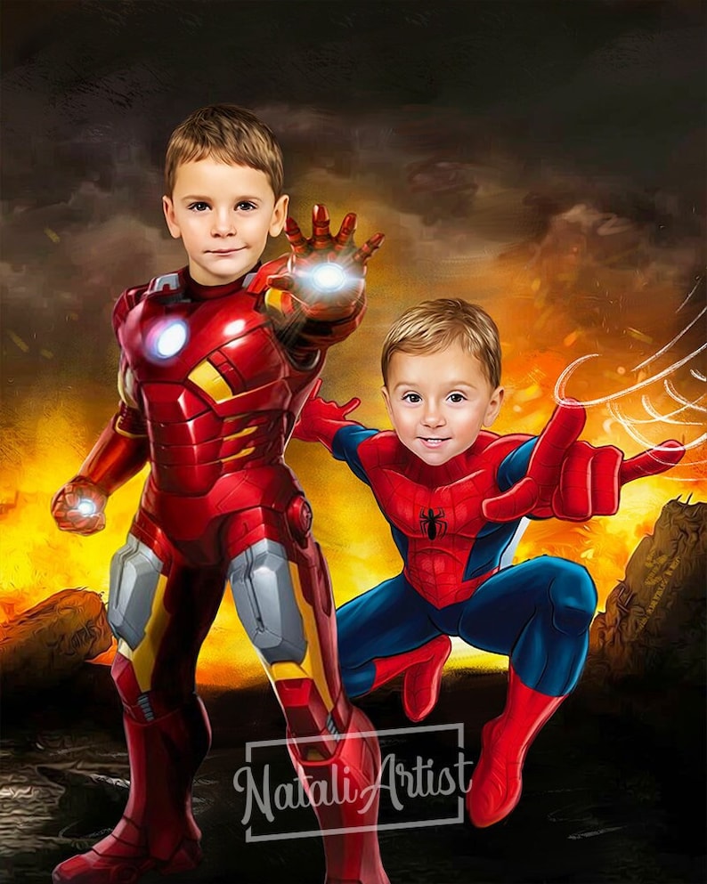 Custom Superhero Portrait From Photo, Personalized Caricature - Etsy