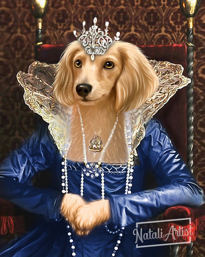 Custom Royal Pet Portrait - Regal Renaissance Style, Unique Pet ...