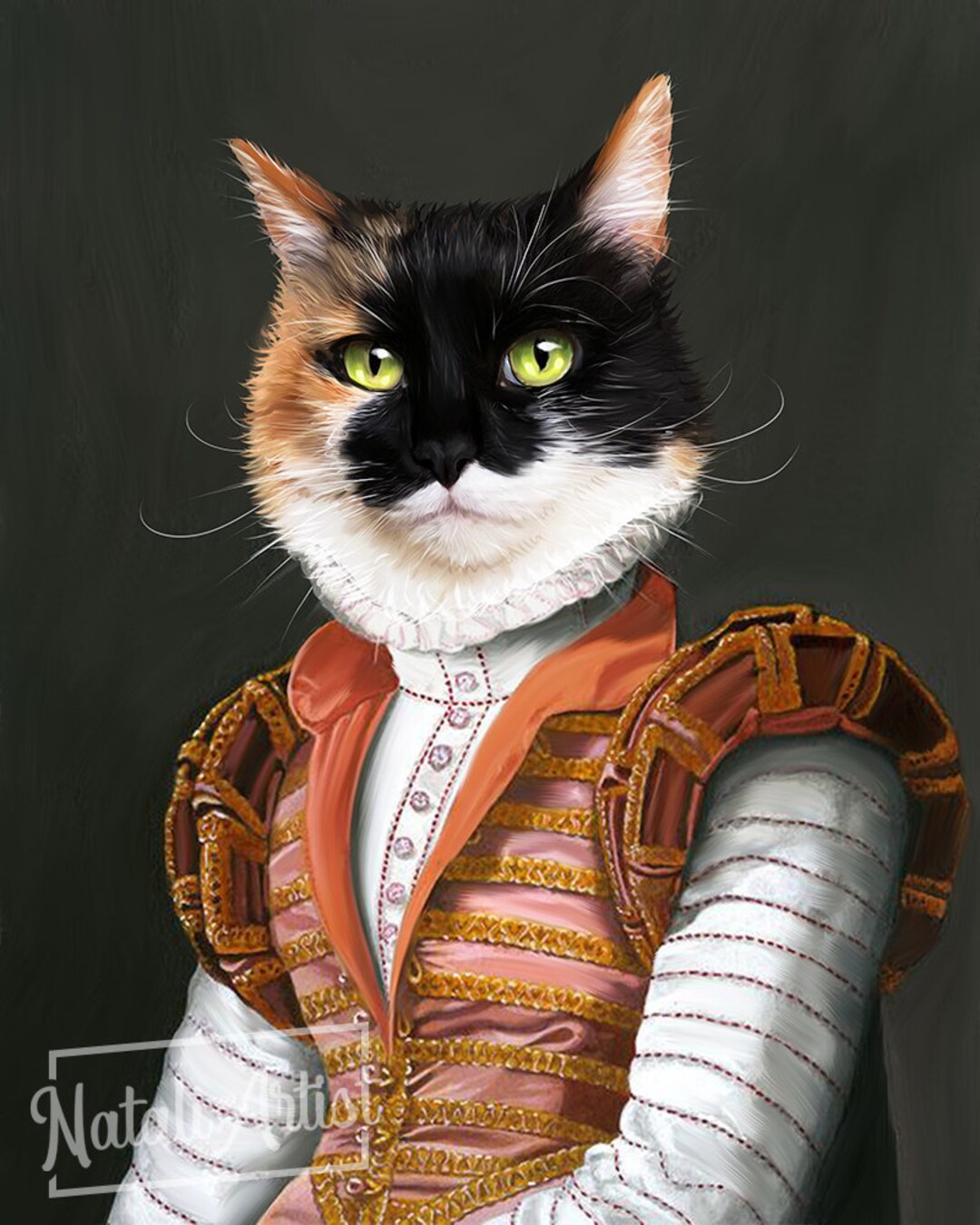 Custom Cat Portrait Personalized Pet Portrait Gift Custom Gift Painting ...