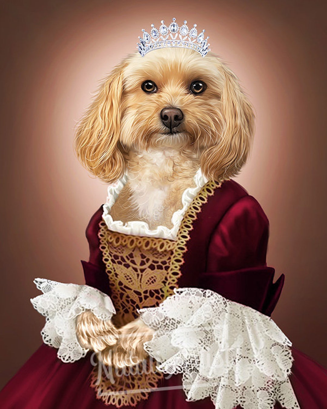 Custom Pet Canvas - Custom Pet Portrait Royal Pet Portrait Dog Portrait ...