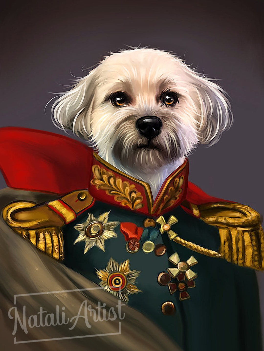 Classy Custom Pet Custom Pet Portraits Royal Pet Portrait - Etsy