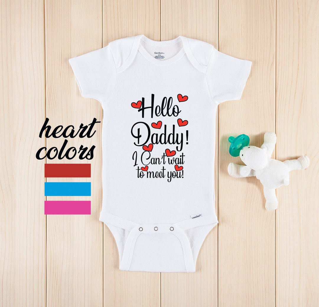 Hello Daddy Onesie® I Can't Wait to Meet You Surprise - Etsy