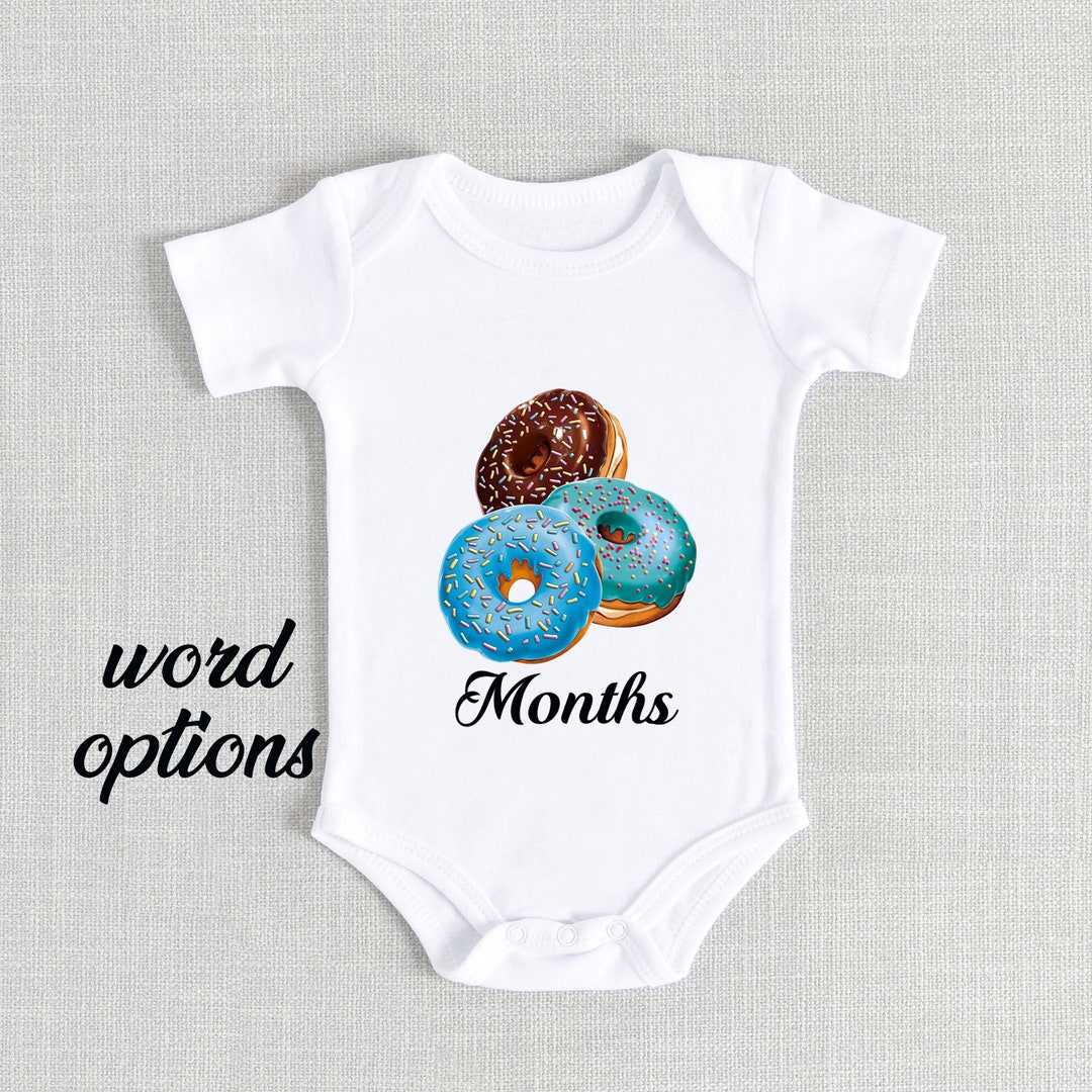 Donut Baby Onesie® 3rd Third Birthday Boy Shirt, Month by Month Baby ...