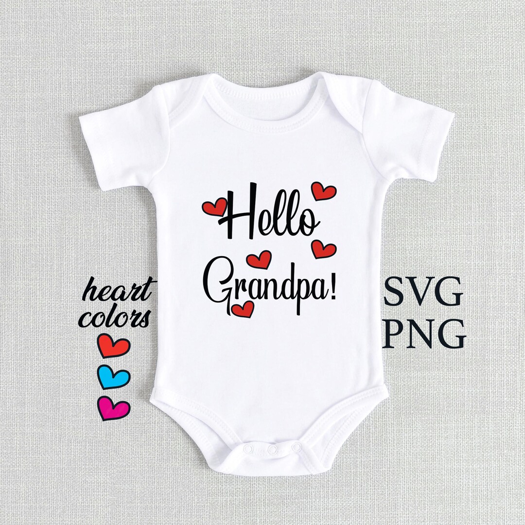 Hello Grandpa Pregnancy Announcement PNG, Baby Gender Reveal SVG ...