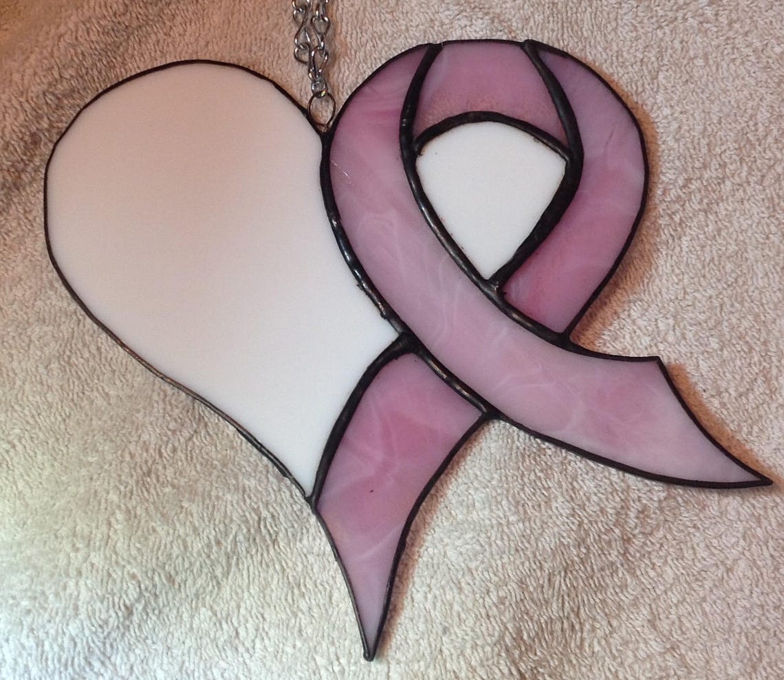 Breast Cancer Ribbon Heart - Etsy