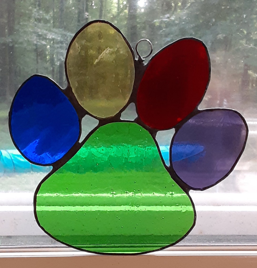 Stained Glass Paw Print - Etsy