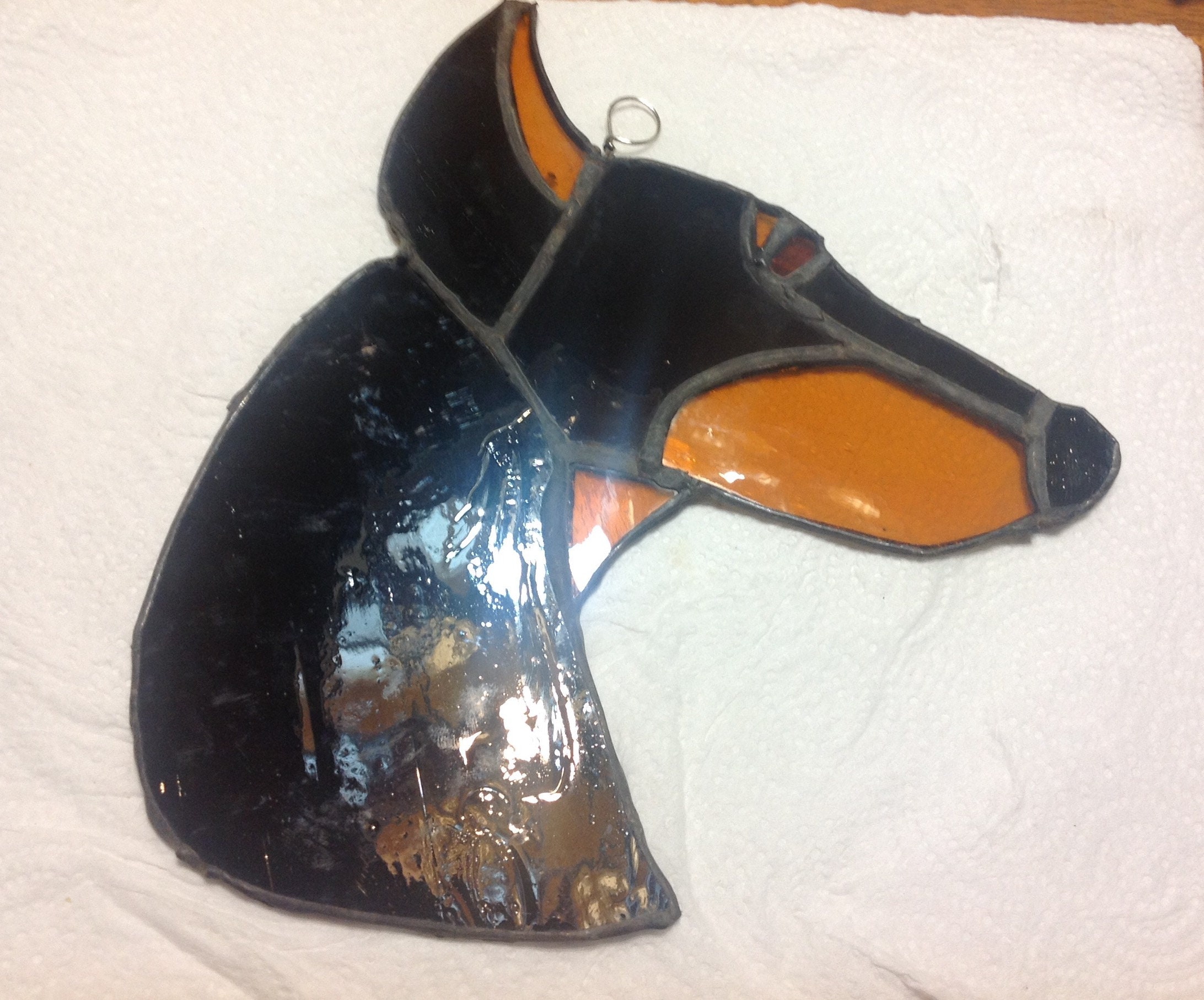 Doberman Pinscher Stained Glass Suncatcher - Etsy