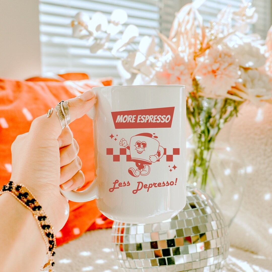 More Espresso Less Depresso Espresso Depresso Mug Funny Gen Z Meme Mug ...