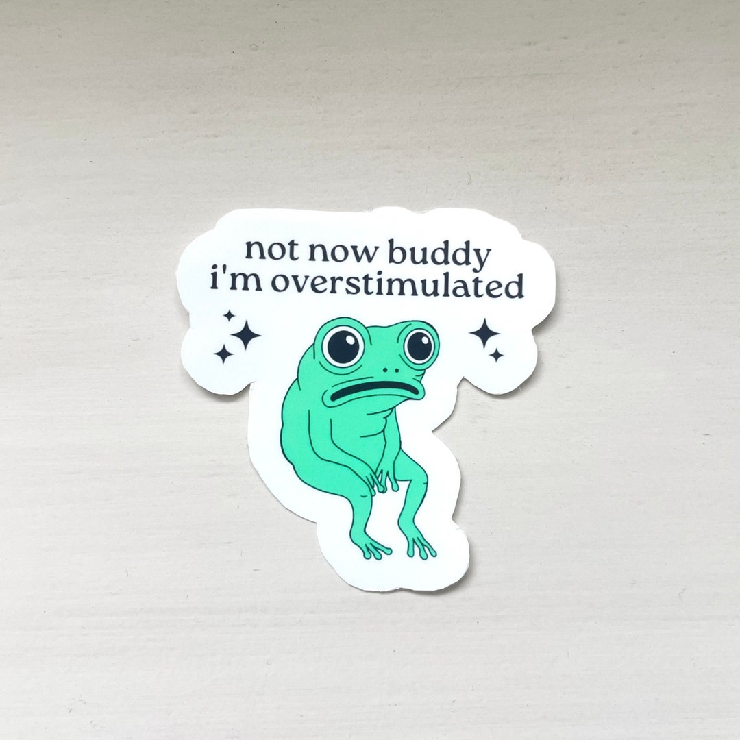 Not Now Buddy I'm Overstimulated Sticker Autism ADHD Anxiety Frog ...
