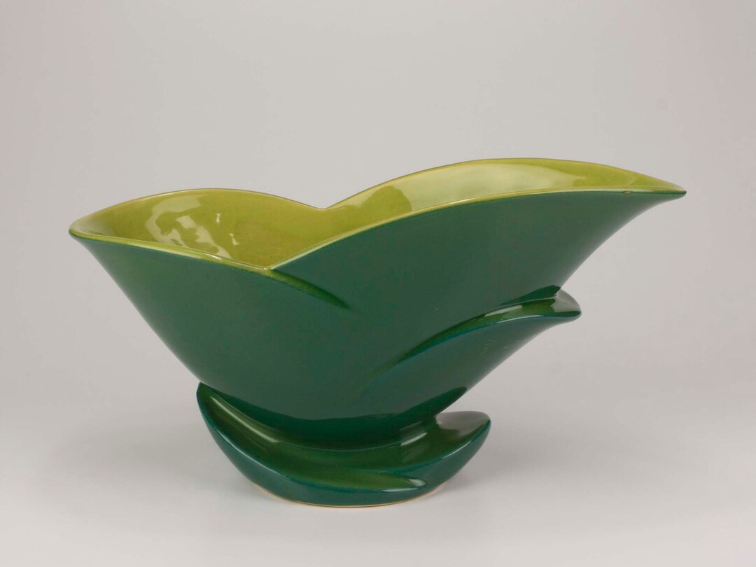 Roseville Pottery Mayfair Boat, Shape 1010-10, Forest Green - Etsy