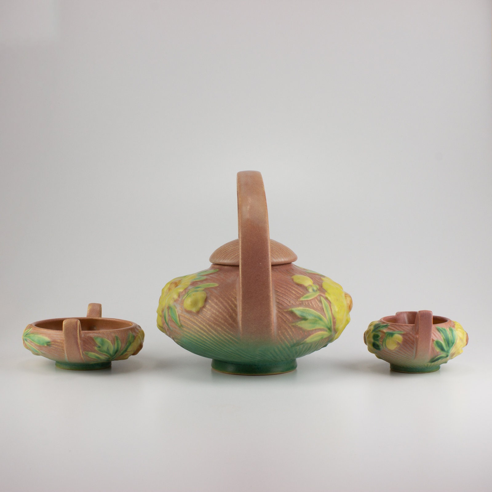 Roseville Pottery Peony Tea Set Shape 3 Set Coral Pink | Etsy