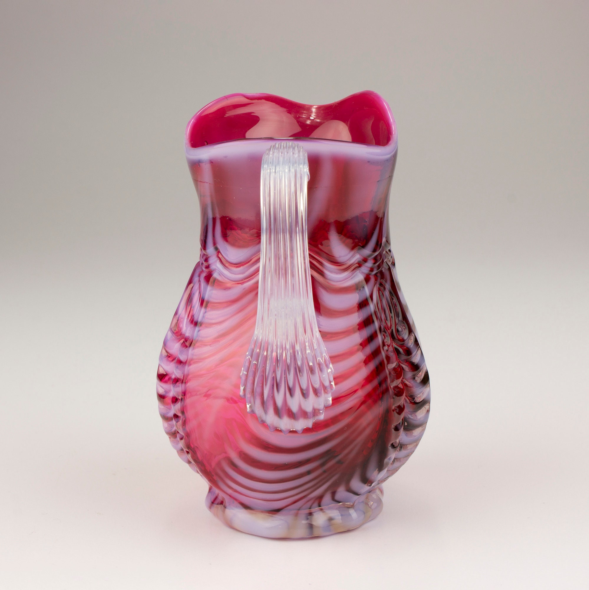 Fenton Vintage Glass Drapery Small Pitcher/creamer, Cranberry ...