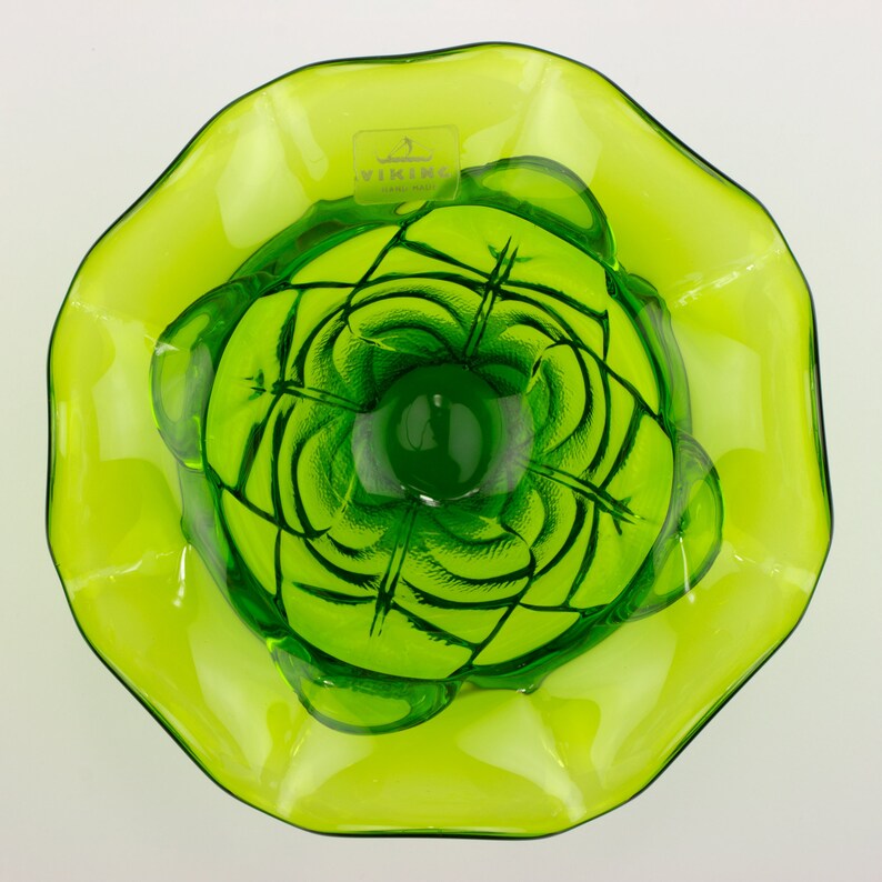 Viking Epic Leaf Footed Bowl/compote Shape 7606 Avocado - Etsy