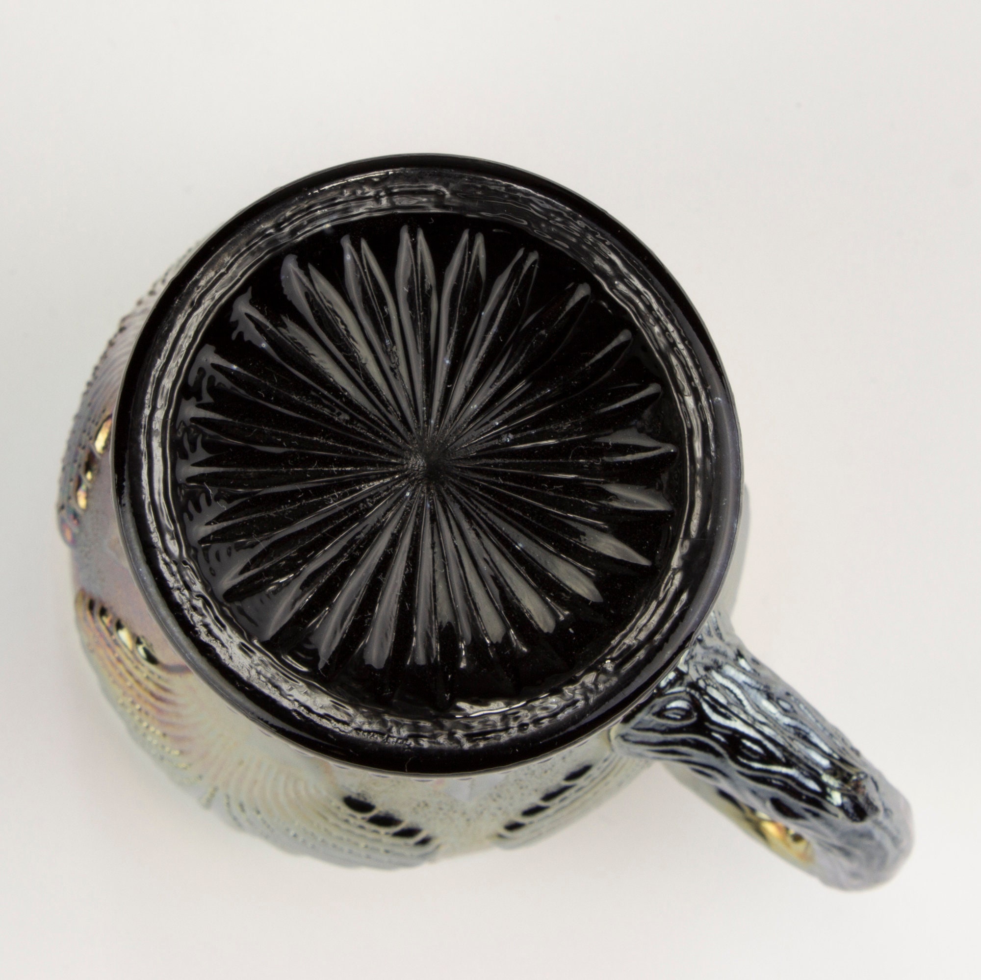 Dugan-diamond Beaded Shell Carnival Glass Mug Purple/amethyst - Etsy