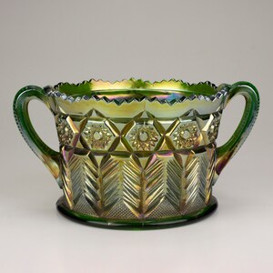 Cambridge Carnival Glass Inverted Feather Cracker Jar (no Lid ...