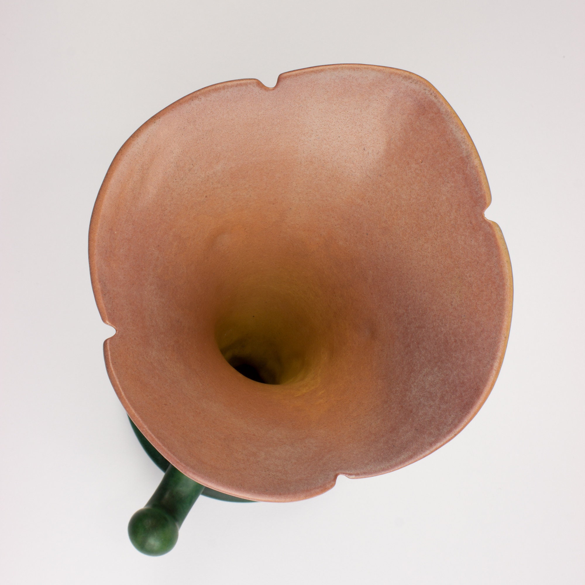 Roseville Pottery White Rose Cornucopia Vase, Shape 144-8, Coral Pink ...