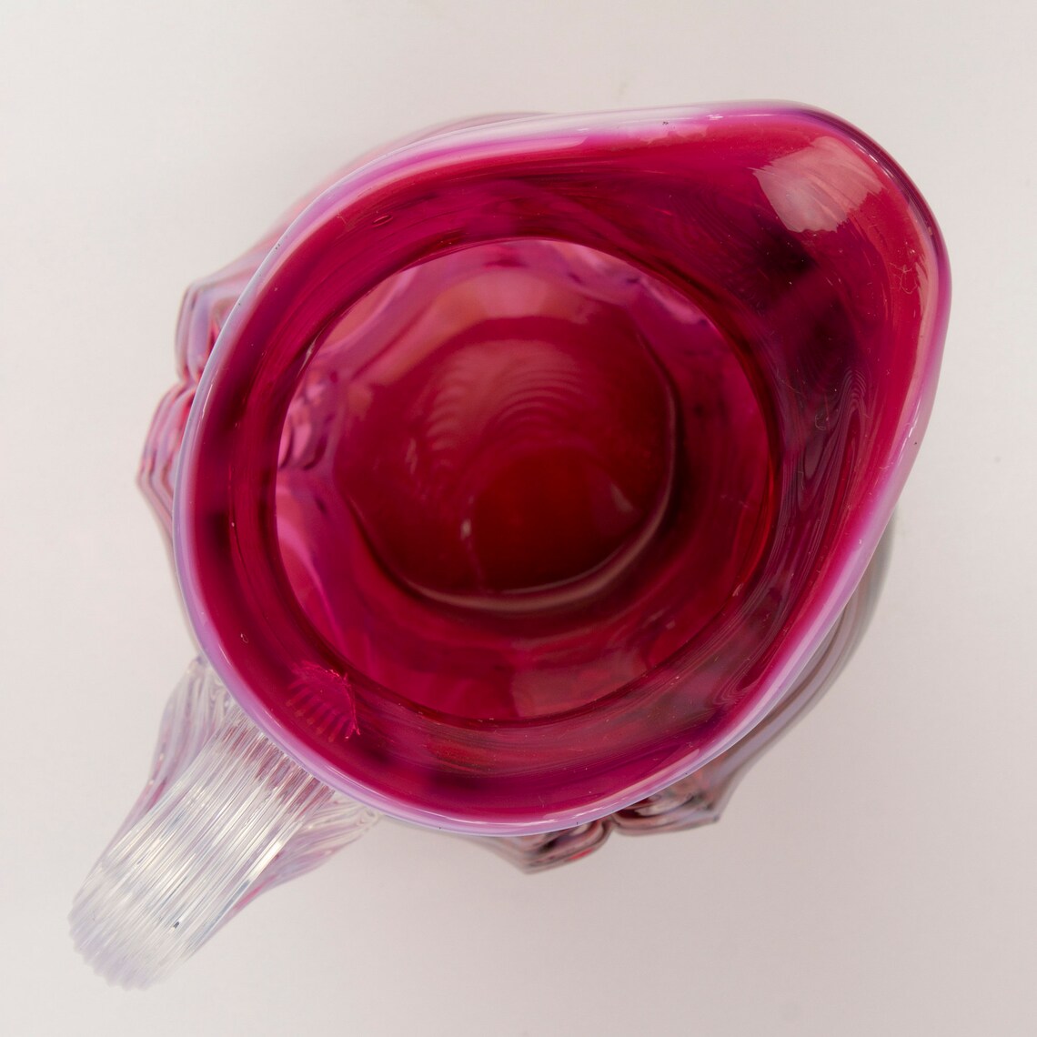 Fenton Vintage Glass Drapery Small Pitcher/creamer Cranberry - Etsy