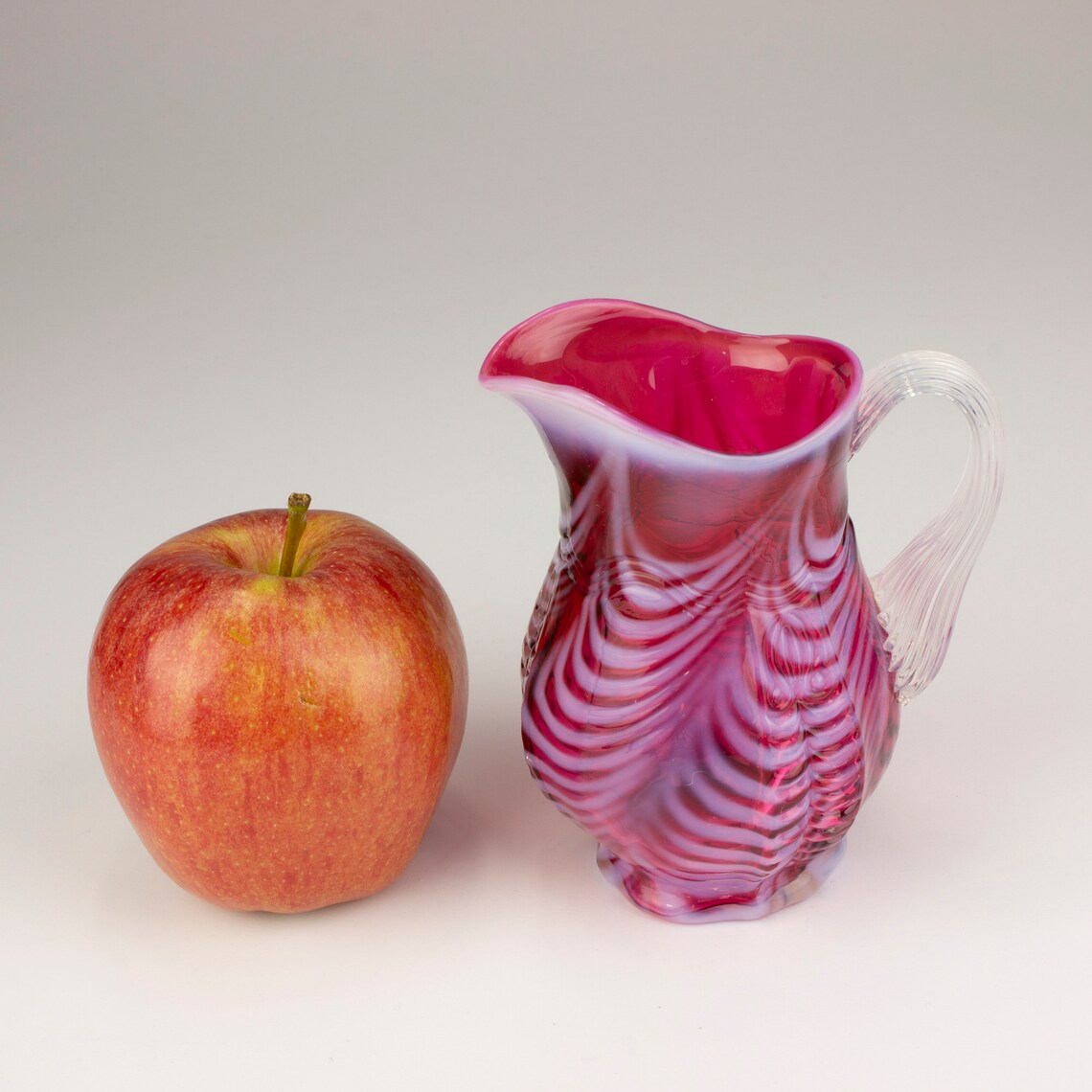 Fenton Vintage Glass Drapery Small Pitcher/creamer Cranberry - Etsy