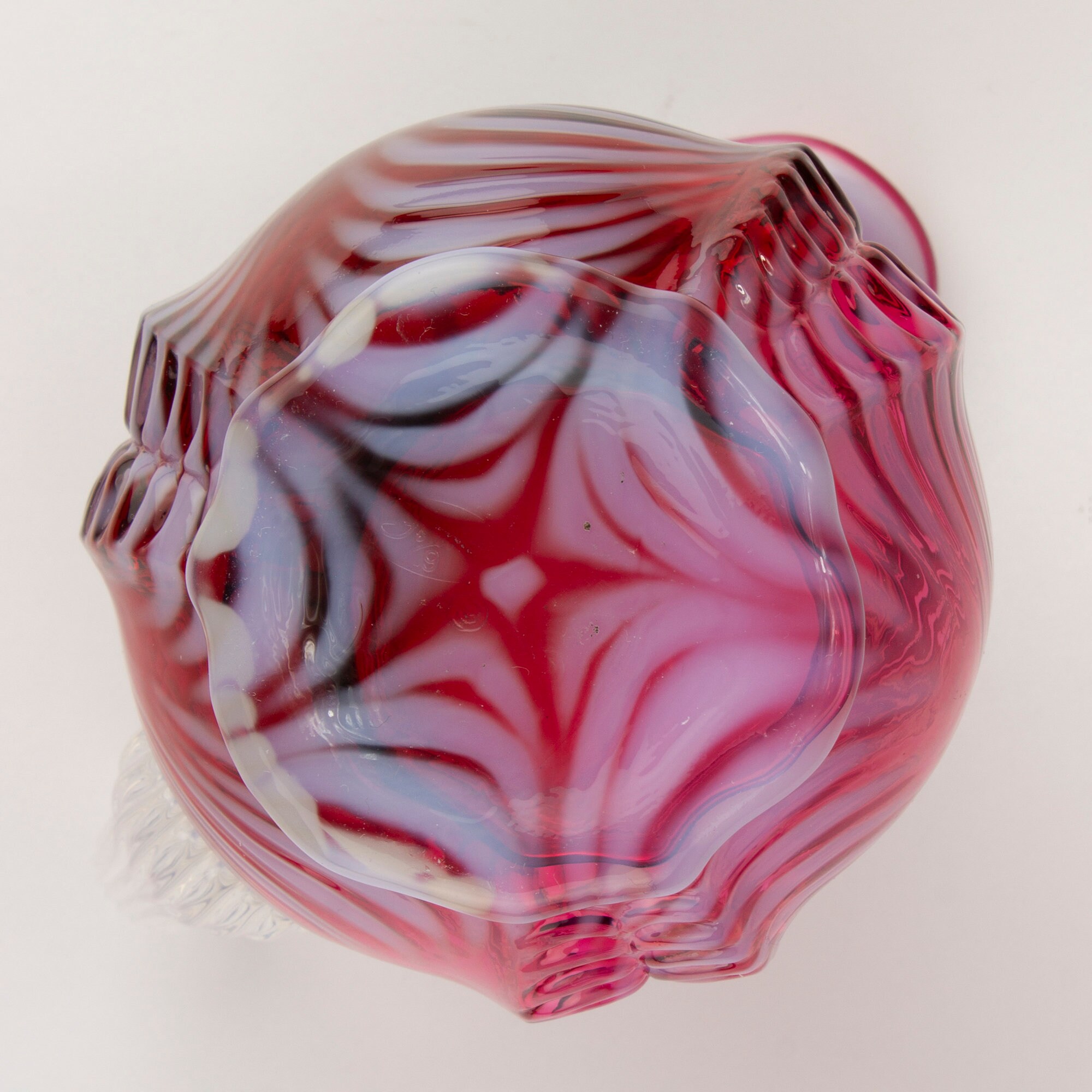 Fenton Vintage Glass Drapery Small Pitcher/creamer Cranberry - Etsy